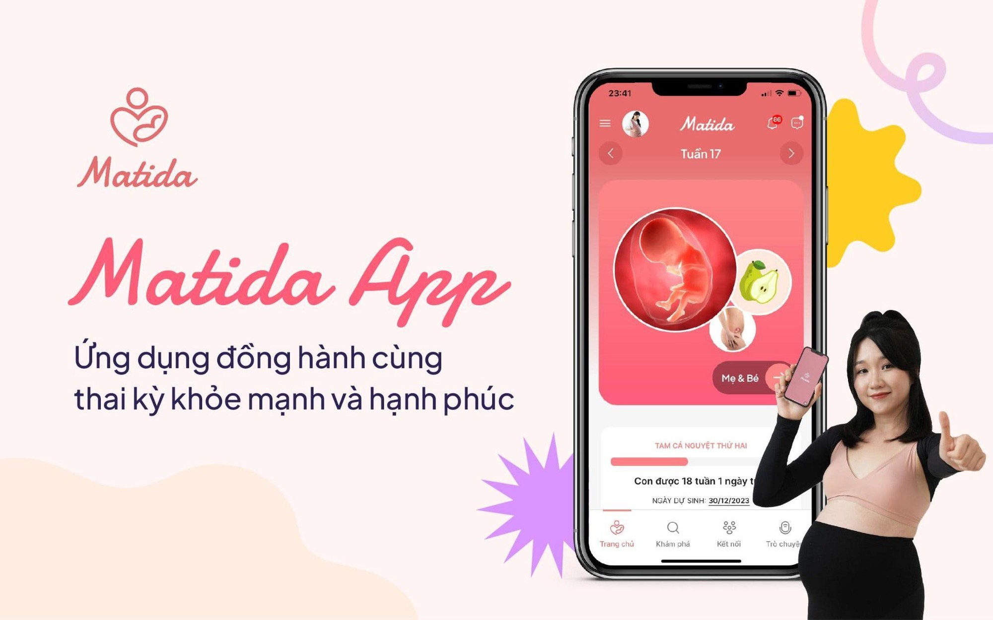 Ứng dụng theo dõi thai kỳ Matida - Đồng hành cùng thai kỳ khỏe mạnh của mẹ và con