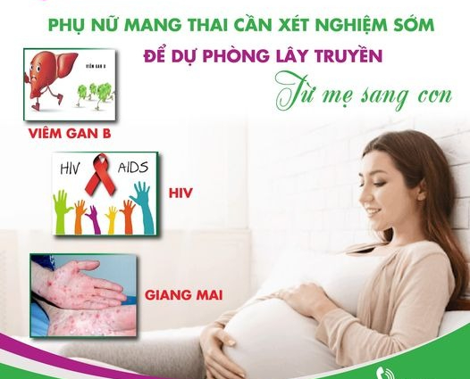Vì sao phụ nữ mang thai cần xét nghiệm sớm HIV, viêm gan B, giang mai?