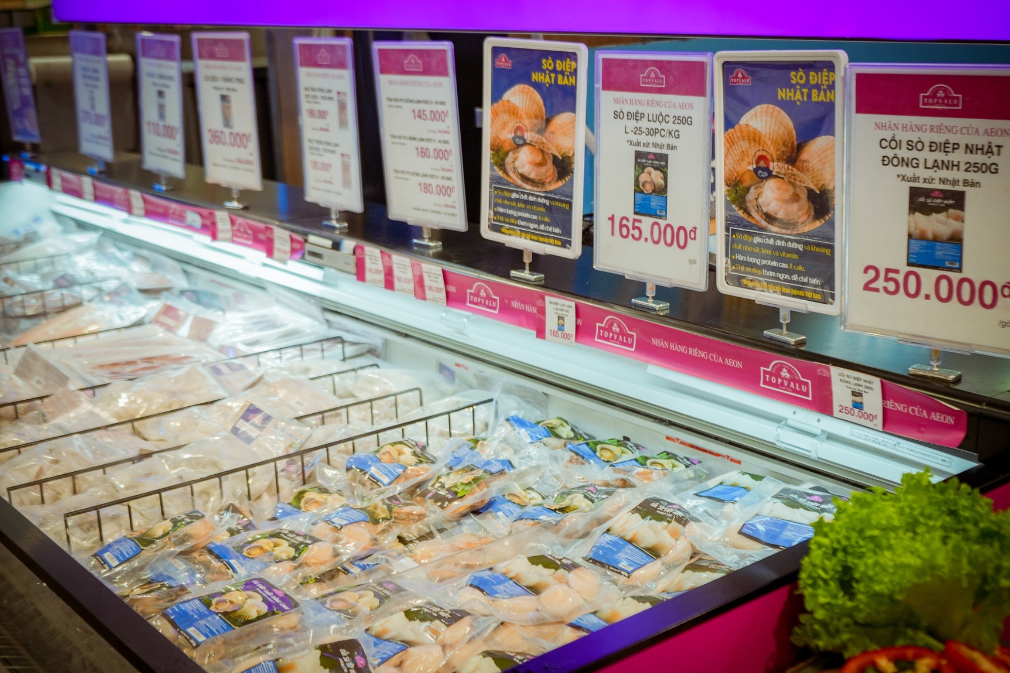 Công ty AEON TOPVALU Việt Nam nhập khẩu sò điệp tươi Nhật Bản