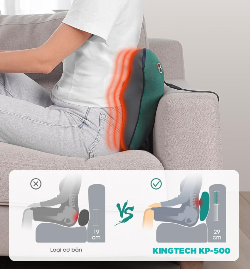 Đánh giá chi tiết gối massage nhiệt hồng ngoại KingTech KP-500