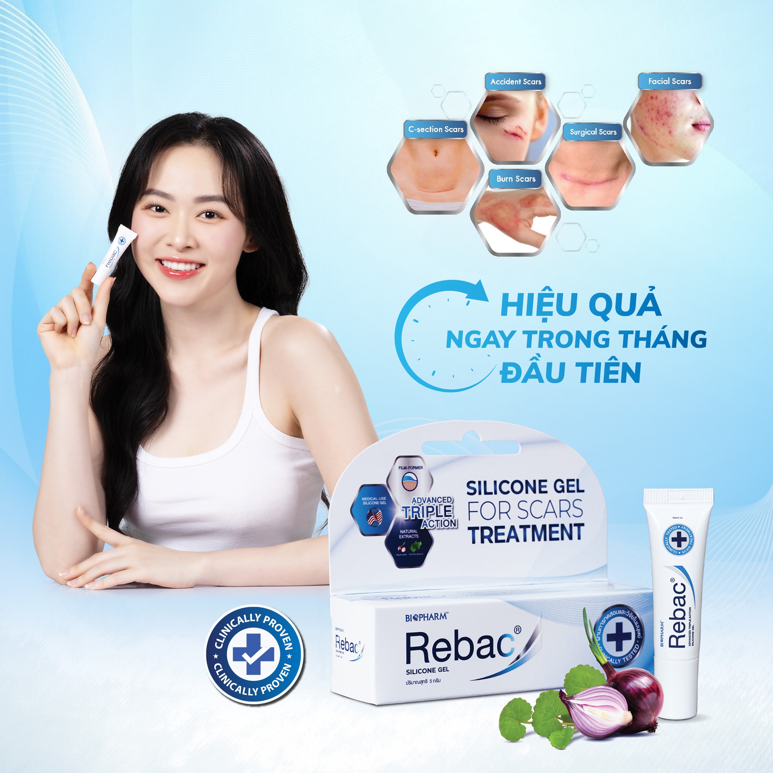 Rebac® - Gel silicone thế hệ mới - làm mờ và giảm sẹo - mang lại tự tin ...