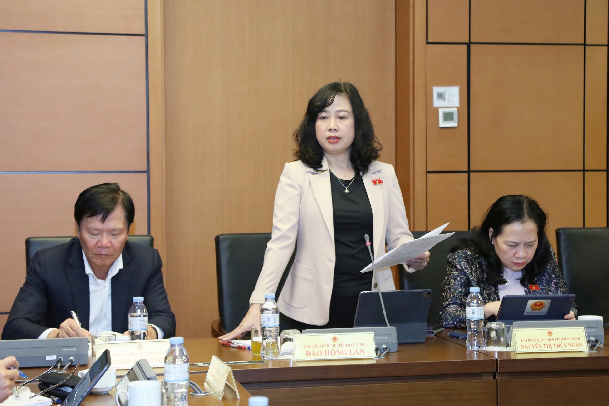 La ministra de Salud, Dao Hong Lan, comentó el borrador del documento presentado al XIV Congreso ...