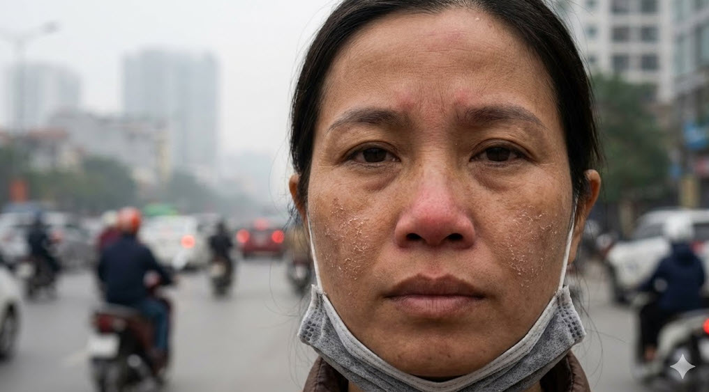 Không khí ô nhiễm tàn phá làn da như thế nào?