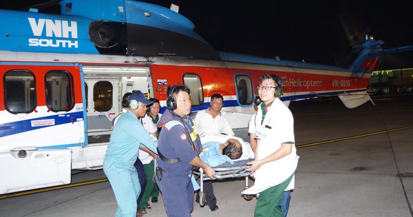 Dùng trực thăng chuyển bệnh nhân tắc động mạch đùi từ Trường Sa vào đất ...